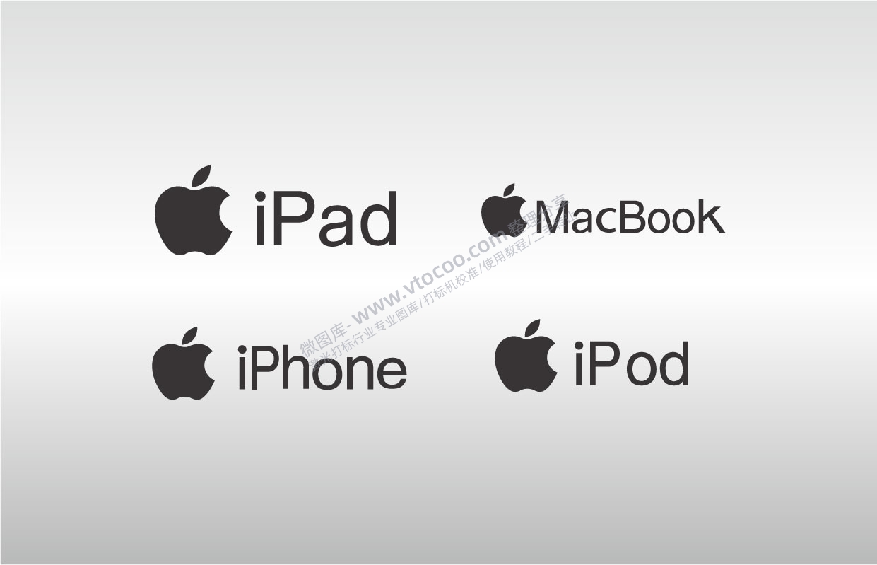 苹果iPad MacBook iPhone iPod标志LOGO矢量图通用AI档激光打标图档文件 - 微图库